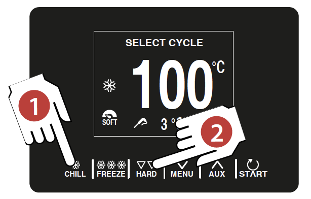 Zoom - Cabinets - How to set up a blast chilling or deep freezing cycle?
