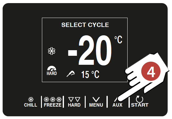 Zoom - Cabinets - How to set up a blast chilling or deep freezing cycle?