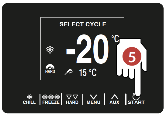 Zoom - Cabinets - How to set up a blast chilling or deep freezing cycle?